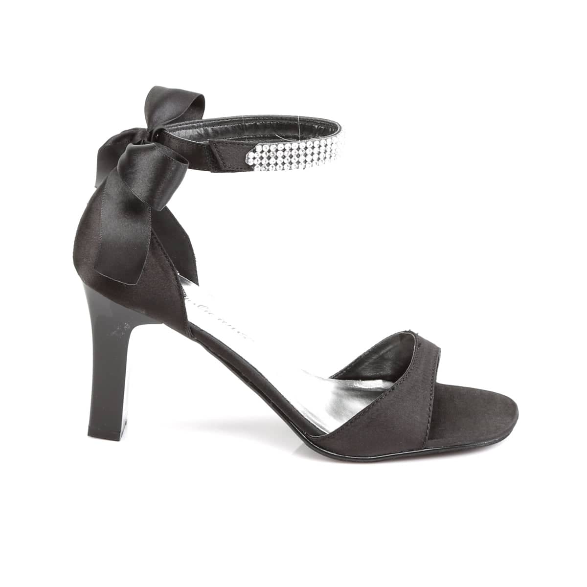 Romance-37 Black Strappy Sandals Mid-Heel - BananaShoes